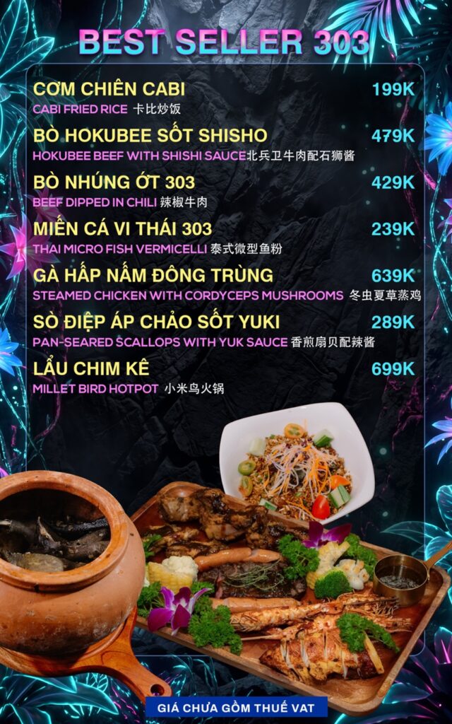 Menu Thực Đơn 303 Garden | Món Ăn Bia Rượu | 0902599724